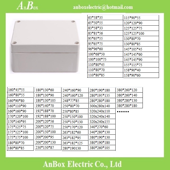 200*120*56mm ip65 weatherproof enclosures box with Clear Top