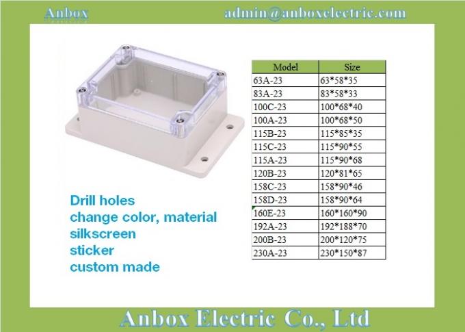120x120x90mm weatherproof enclosure clear plastic boxes