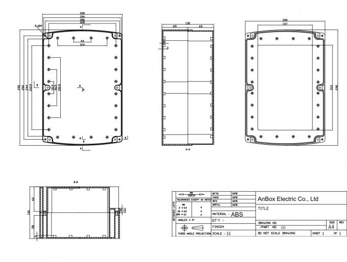 290x200x130mm Large plastic electrical panel box
