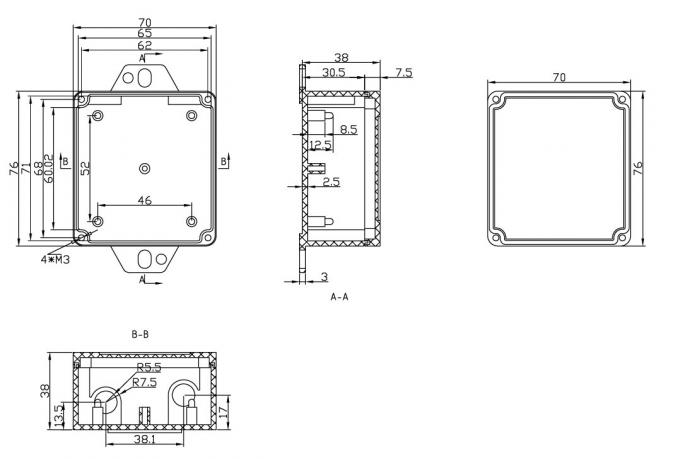 76x70x38mm waterproof outdoor electrical boxes with flange supplier in ...