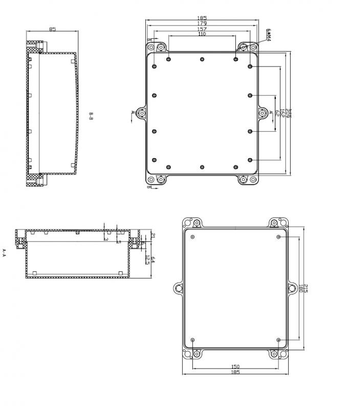 215x185x85mm custom electrical enclosures box enclosures with mounting ...